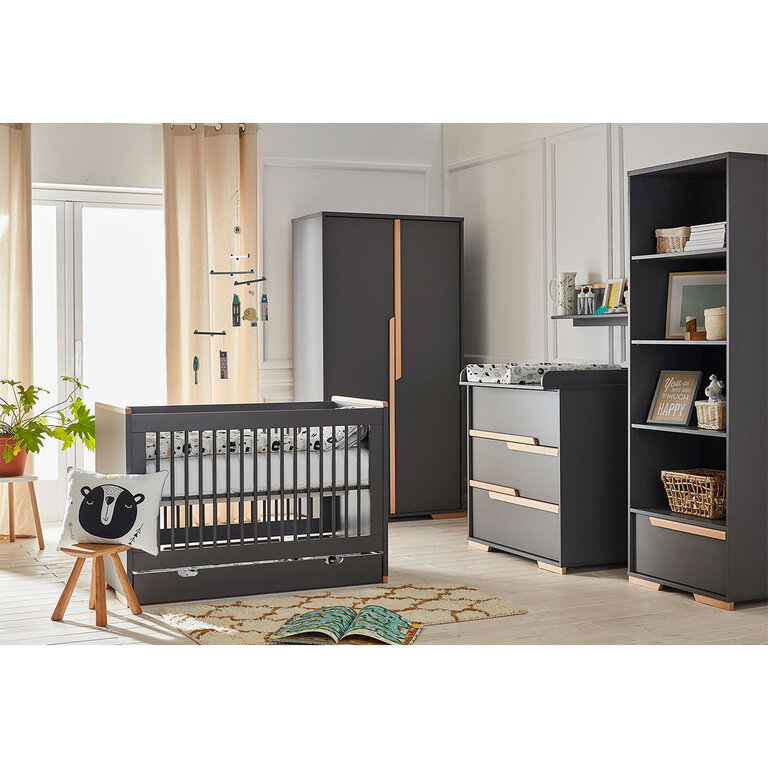 Chambre complète lit évolutif 70x140 - commode à langer - armoire 2 ...