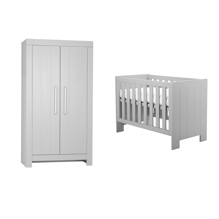 Lit bébé 60x120 et Armoire 2 portes Pinio Calmo - Gris - Packs/Lit ...