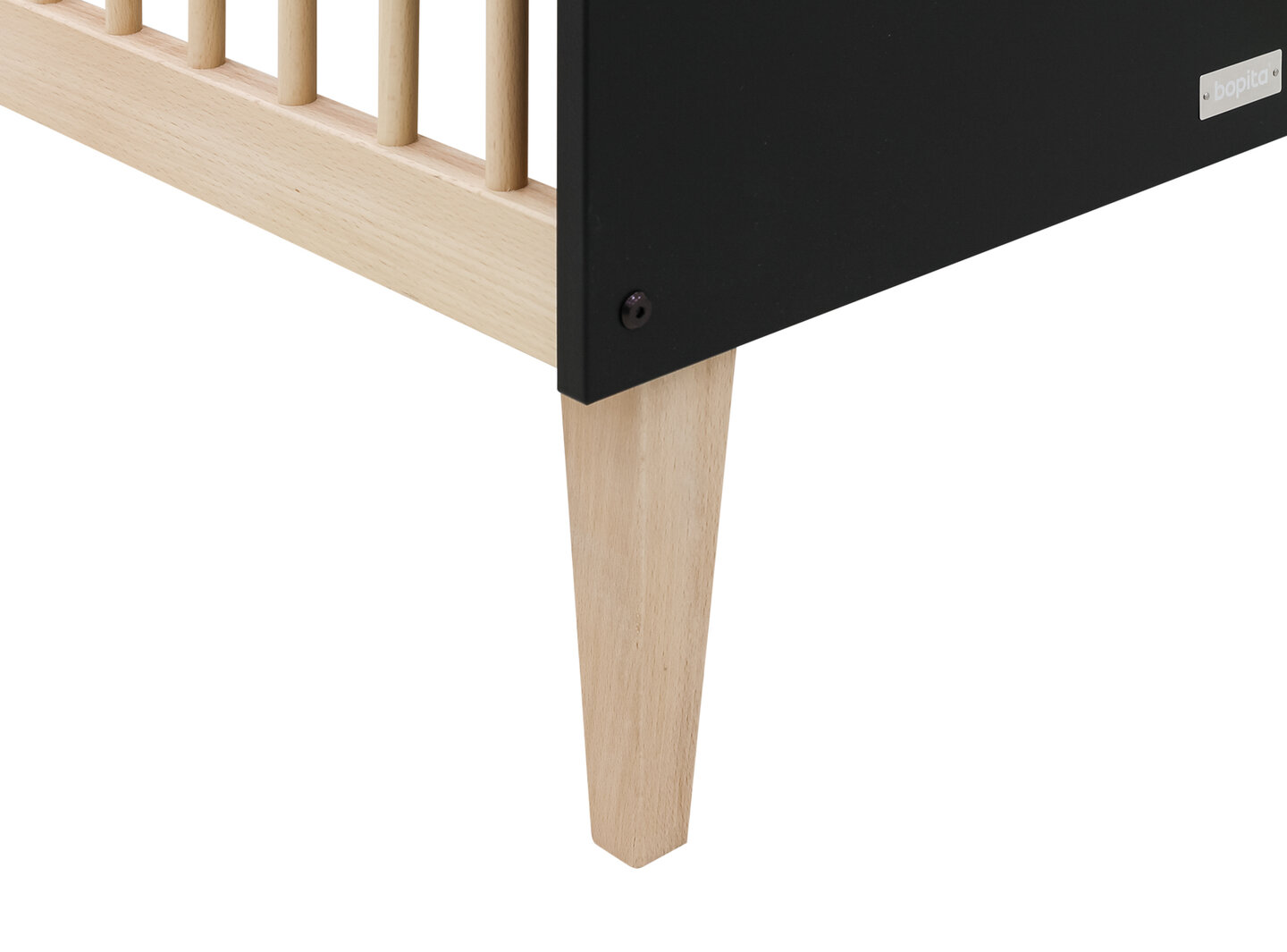 Lit banquette 70x140 Bopita Lena - Noir mat et Bois - Lits/Lit évolutif ...