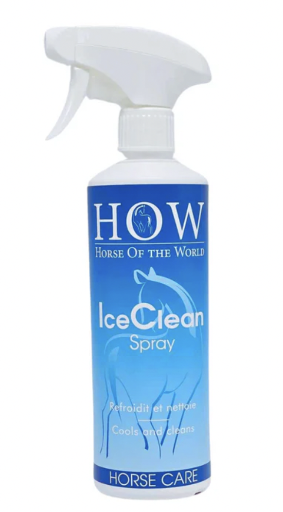 IceClean - Spray Rafraîchissant et Nettoyant pour Chevaux HOW - Soins/Soins de la robe et des ...