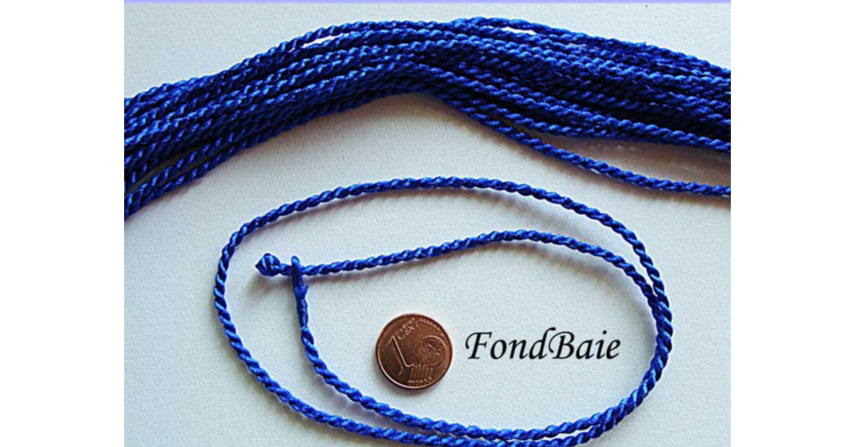 Collier monté NYLON 2mm TORSADE 45cm BLEU FONCE par 4 pcs - Colliers ...