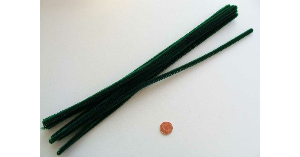 Chenilles Cure-pipe 30cm VERT FONCE par 10 pièces - Chenilles / Cure ...