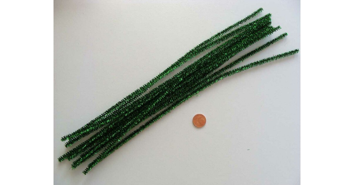 Chenilles Cure-pipe 30cm métallisé VERT par 10 pièces - Chenilles ...