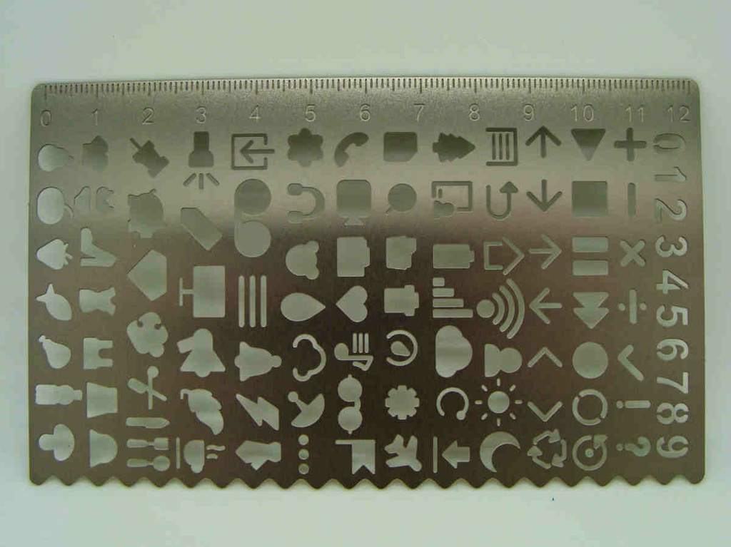Normographe Trace symboles Règle métal pochoir 12,5cm par 1 pc ...