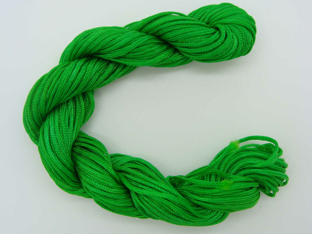 FIL NYLON TRESSE 1mm VERT par 1 Echeveau 25m - Nylon simple / tressé ...