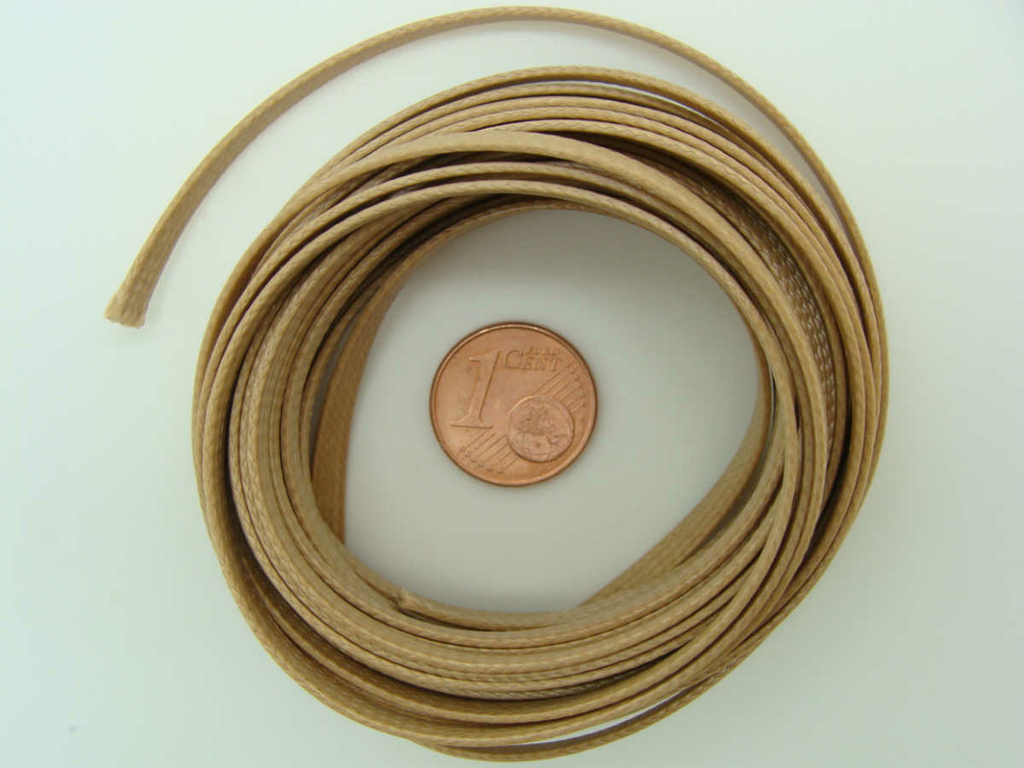 FIL NYLON TRESSE plat 1x4mm MARRON CLAIR par 5m - Nylon simple / tressé ...