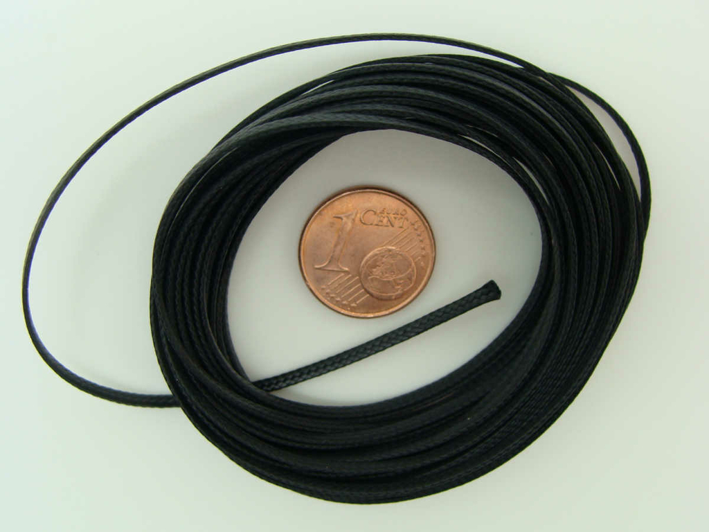 FIL NYLON TRESSE plat 0,7x2mm NOIR par 5m - Nylon simple / tressé ...