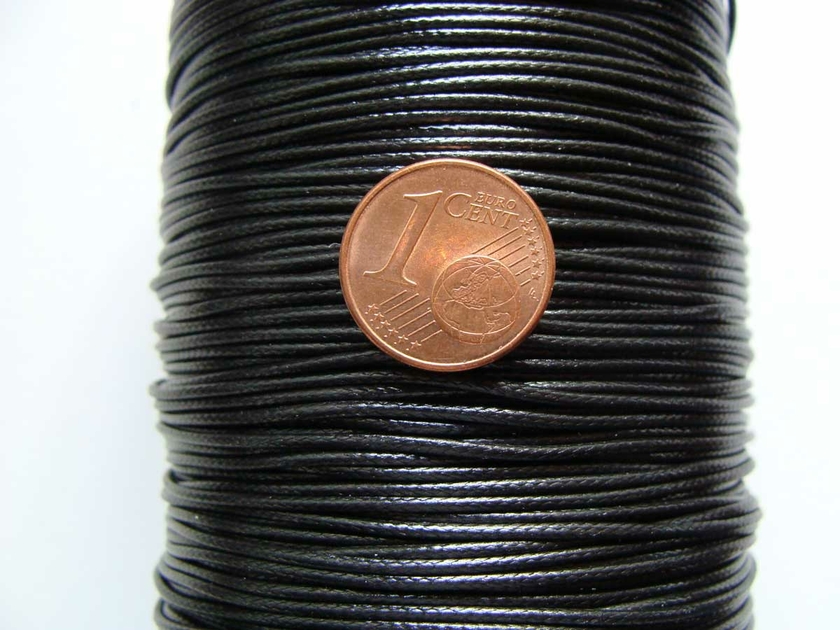 Bobine Fil polyester ciré Noir 1mm par 160 mètres - Polyester Ciré/Fil ...