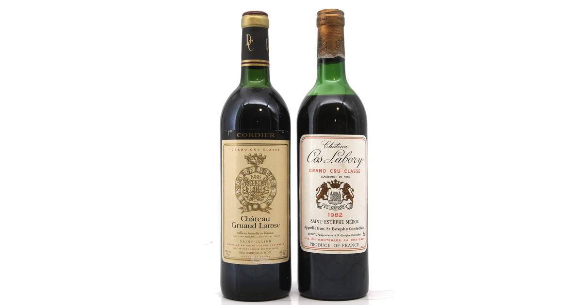 Duo Château Cos Labory 1982 et Gruaud Larose 1988 - 75cl
