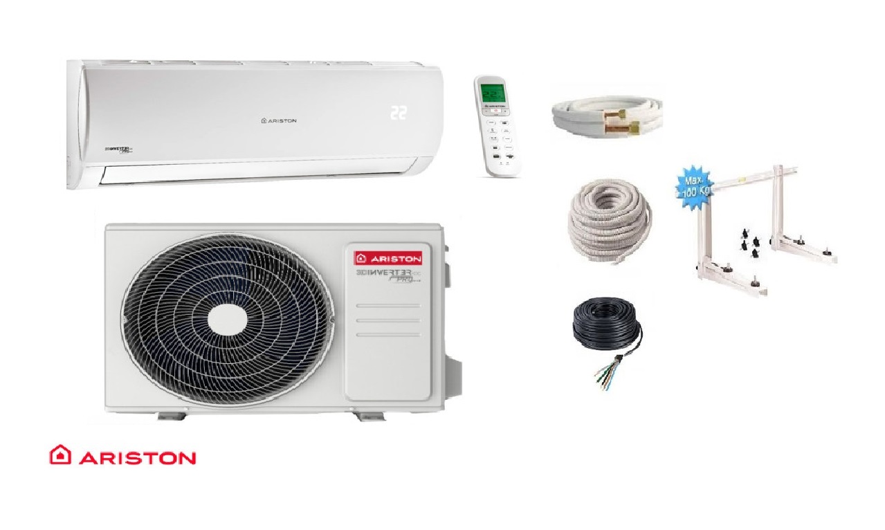 Pack climatiseur 7 mètres monosplit ARISTON ALYS mudo c35 3500w ( 35m2) wifi - jusqu a 45m2 ...