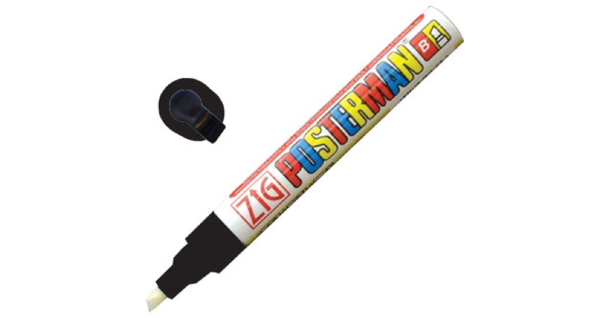 Marqueur craie tous temps Securit Zig Posterman 6mm noir - Menus ...