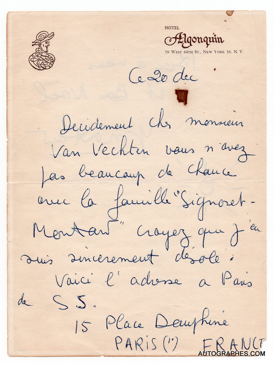 Nos autographes d'Yves MONTAND en vente