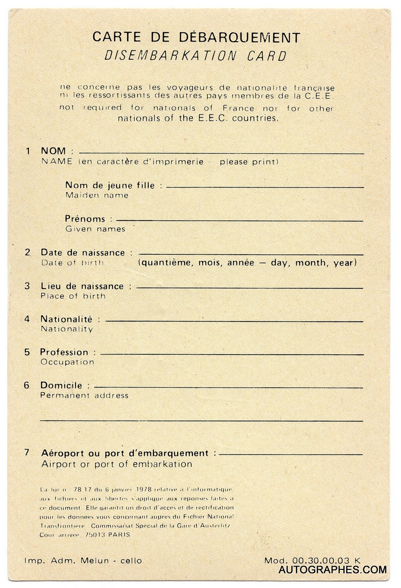 Dustin HOFFMAN - Signature autographe (années 90)