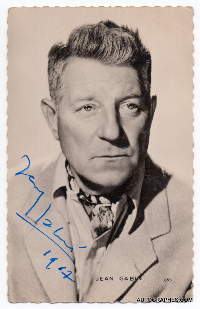 Jean GABIN - Carte postale photographique signée (1967)