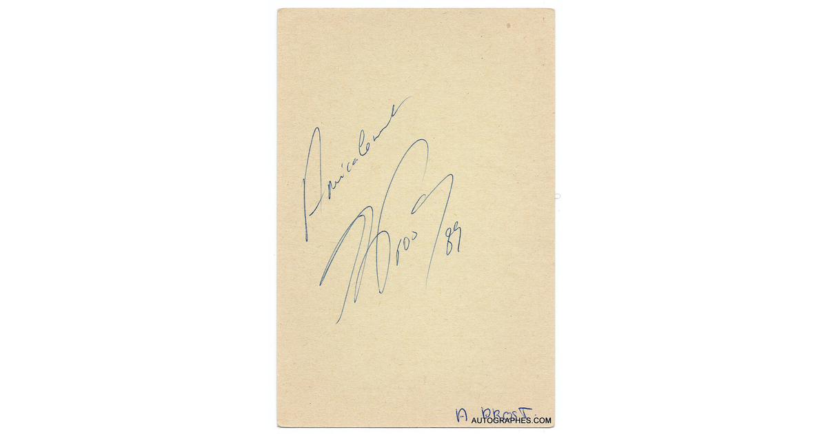 Alain PROST - Dédicace autographe (1989) - Autographes.com