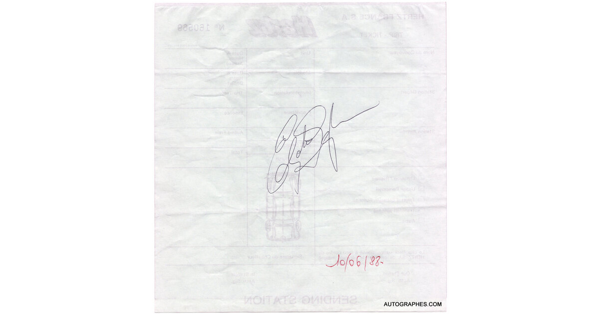 Elizabeth TAYLOR - Signature autographe (10 juin 1988)