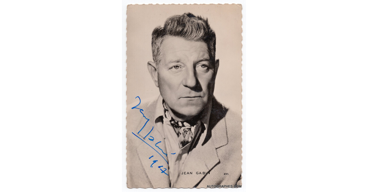 Jean GABIN - Carte postale photographique signée (1967)