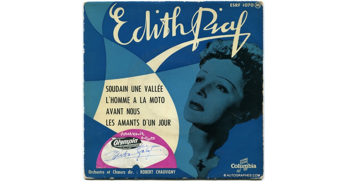 Edith PIAF - Signature autographe sur pochette du Super 45 tours L ...