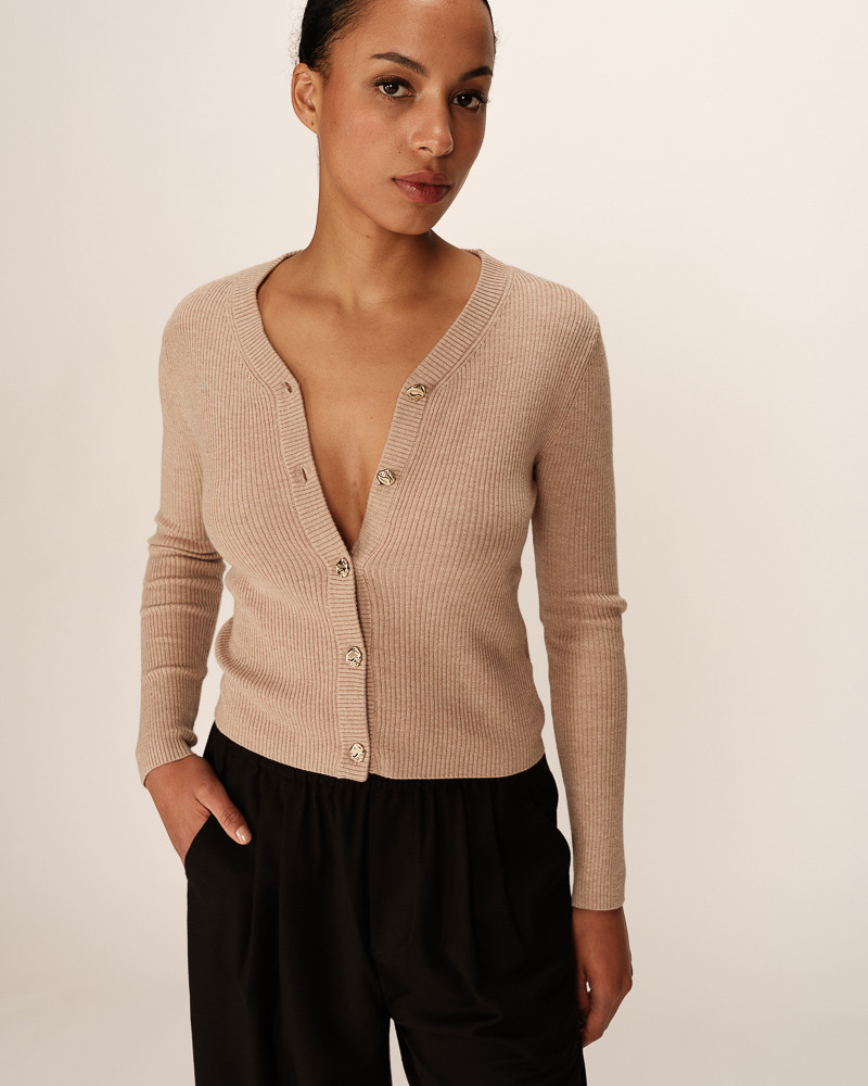 Cardigan boutonné Panino - Beige - GRACE & MILA - Vêtement FEMME/Pulls & Cardigans & Sweats - Lora