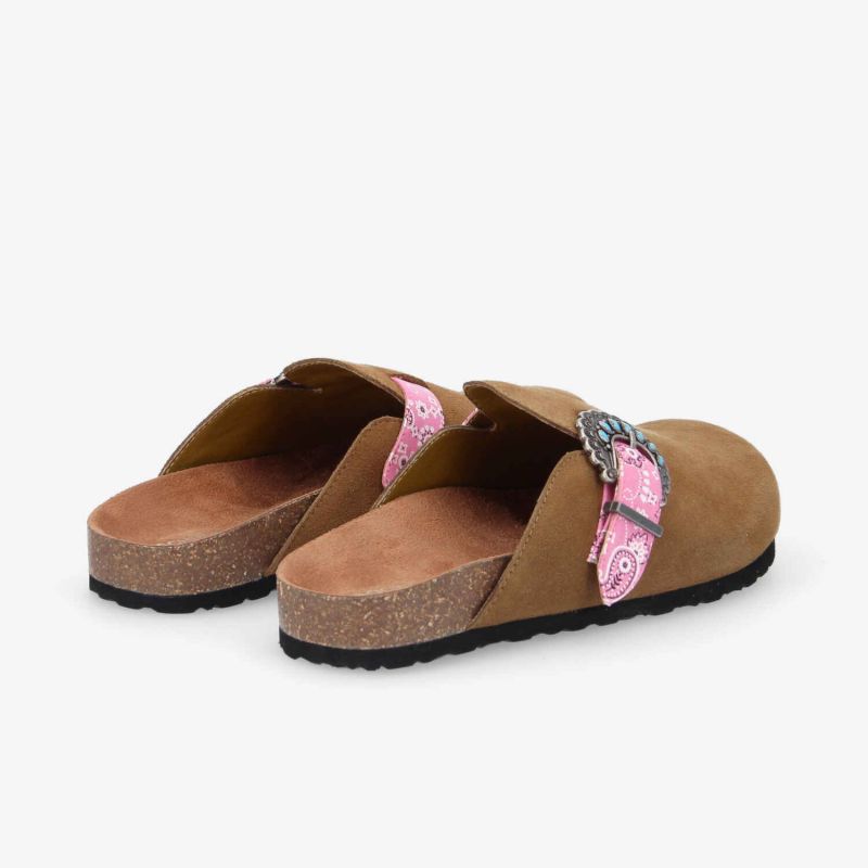 Sabots plats Paloma - Marron/rose - SCHMOOVE - Chaussures Femme ...