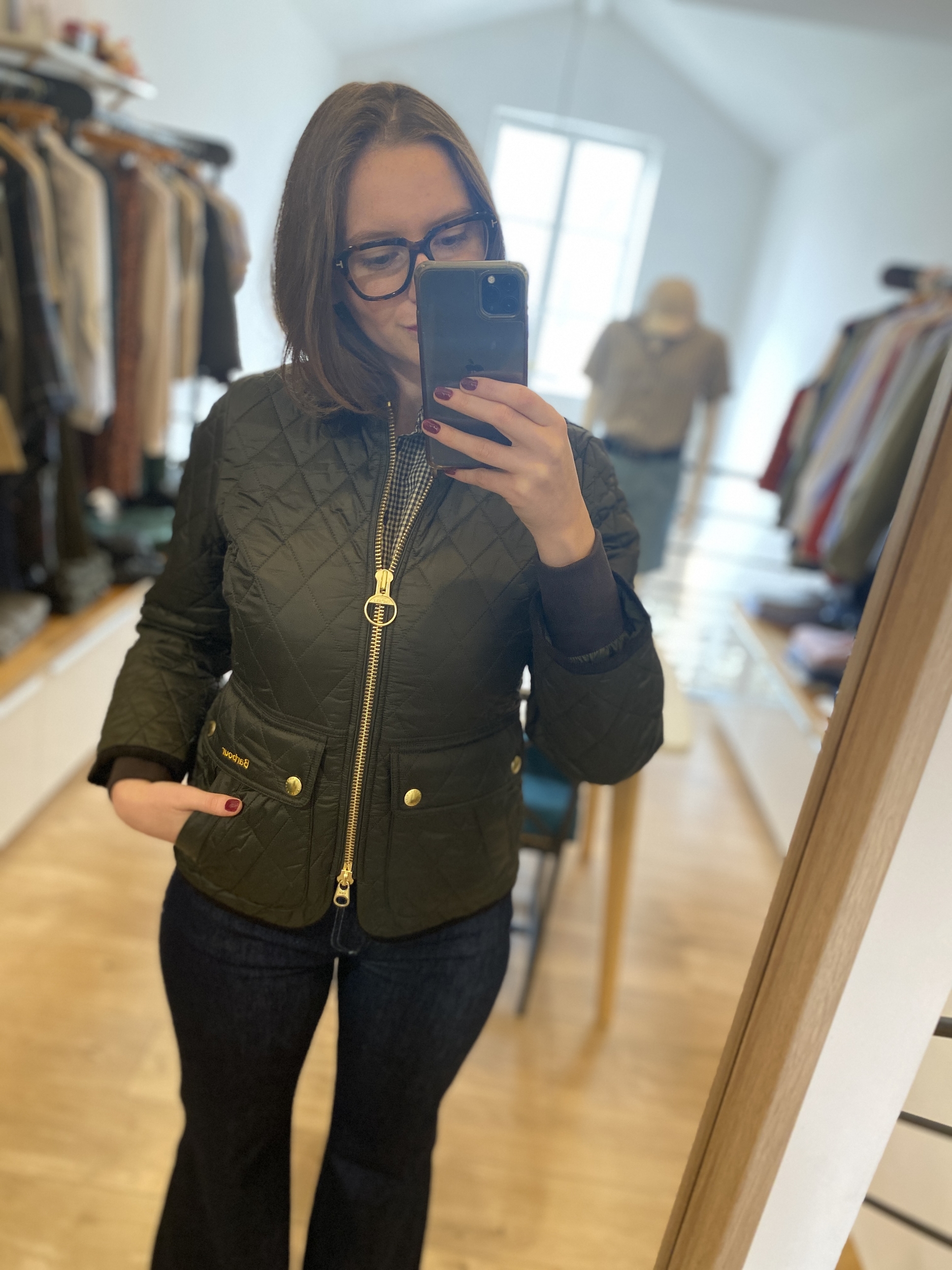 Veste matelassée courte ajustée Beadnell - Sauge - BARBOUR FEMME ...