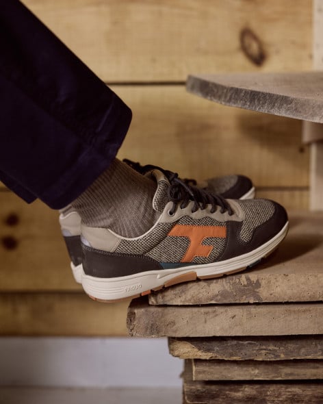 Baskets running homme Olive - Ecru - FAGUO HOMME - Nouvelle collection ...