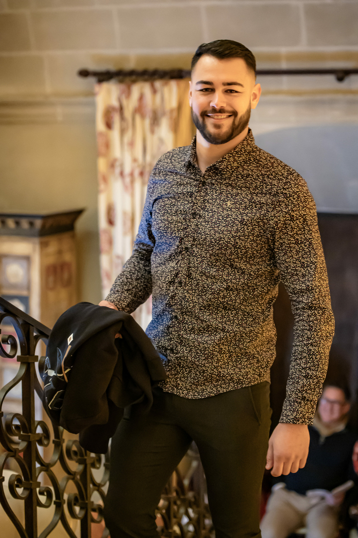 Chemise Adamsa avec micro-imprimé - Marine foncé - Sun Valley homme ...