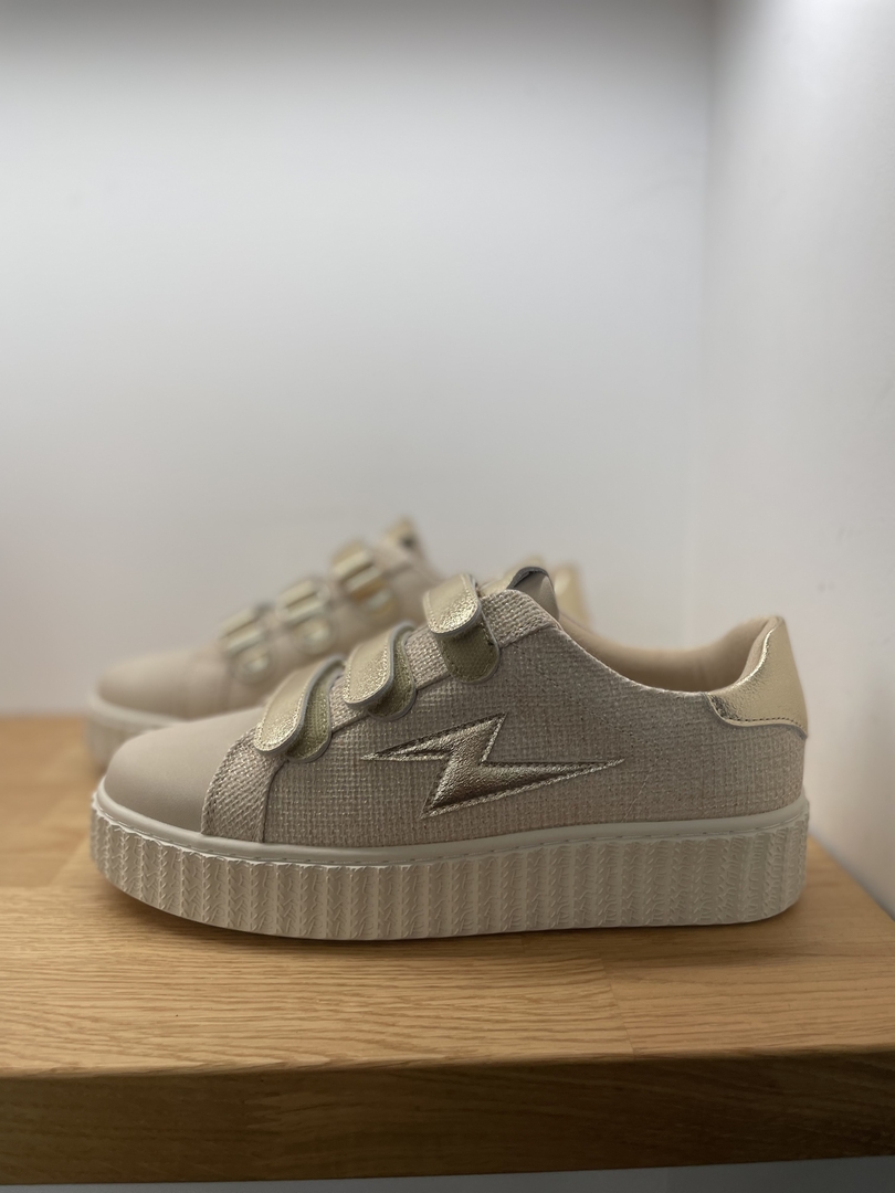 Baskets en toile scratch éclair Summer - Doré - VANESSA WU - Chaussures ...