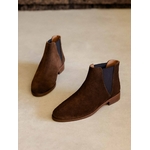 Bottines plates à élastique en daim Chelsea - Brun rockies - BOBBIES ...