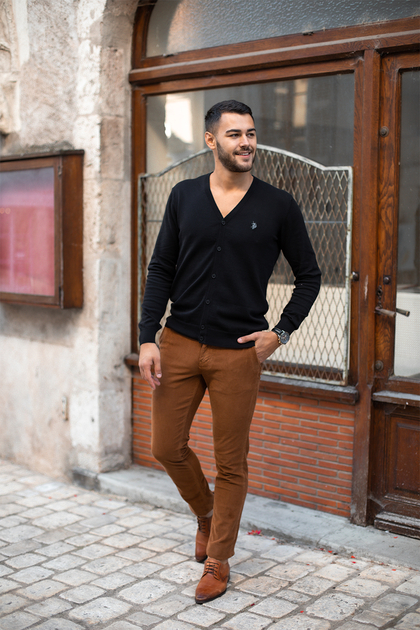 Pantalon n°974 - marron - US.POLO - Prix doux vêtements Homme -50% ...