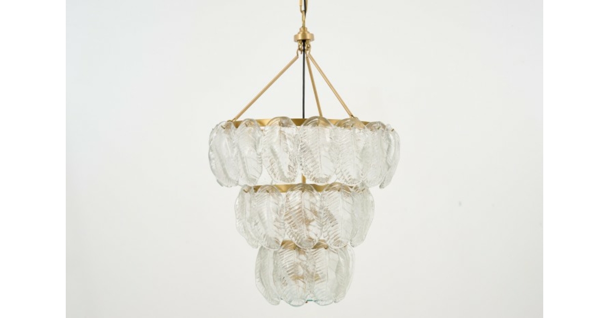 Lustre Howard à Pampilles en Formes de Feuilles - FLAMANT - Villa & Demeure