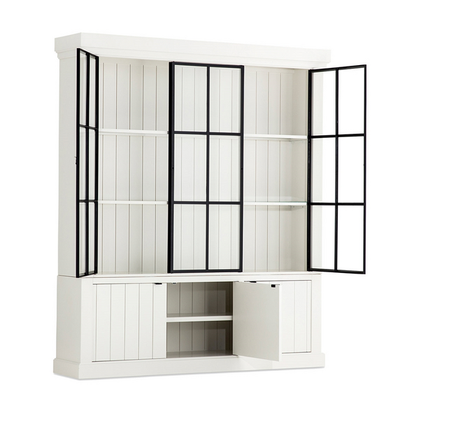 Bibliothèque Vitrée Blanche IRON JASON 192cm | Flamant