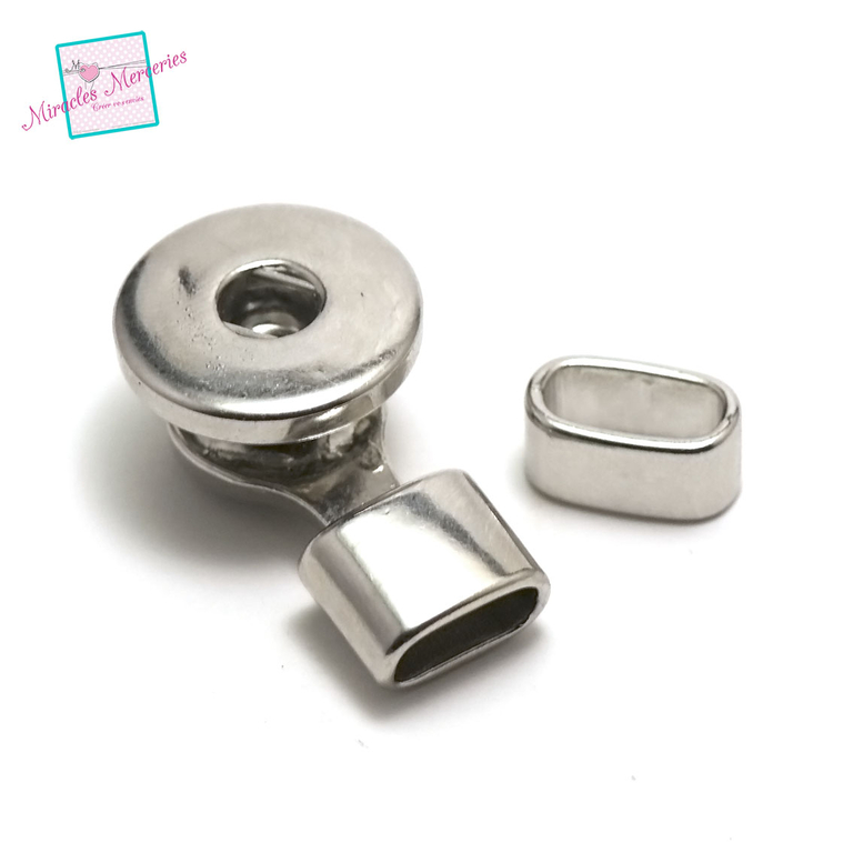 1 kit fermoir support bouton pression chunk pour cordon 2,argenté ...