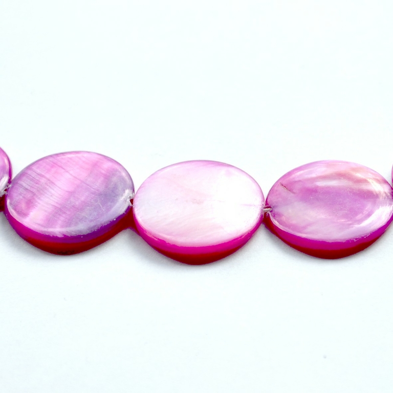 10 perles de nacre naturelle teintée "grand palet "20 mm, mauve - Perle ...