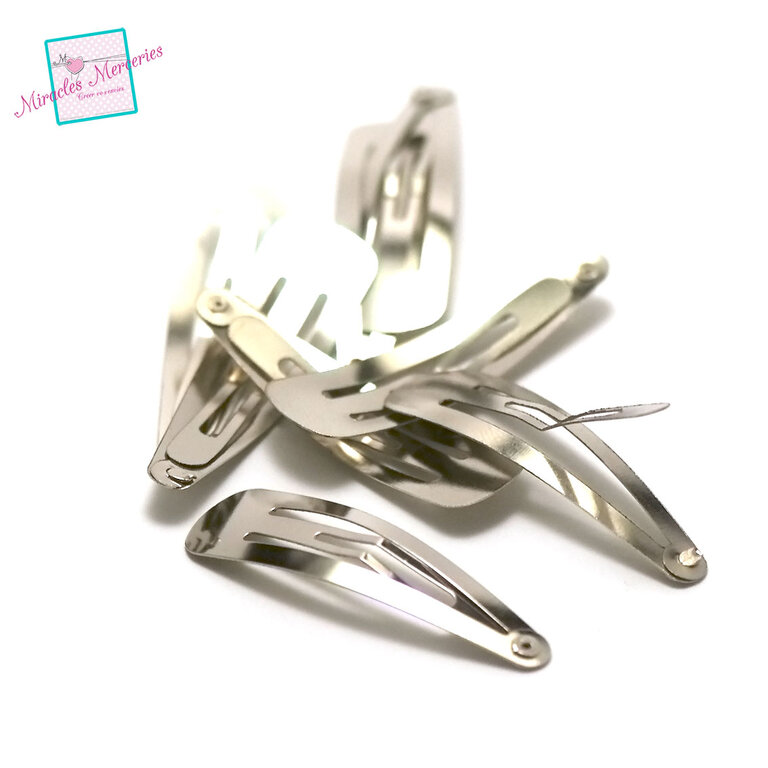 10 barrettes simples pour cheveux ,argenté - Accessoire de cheveux ...