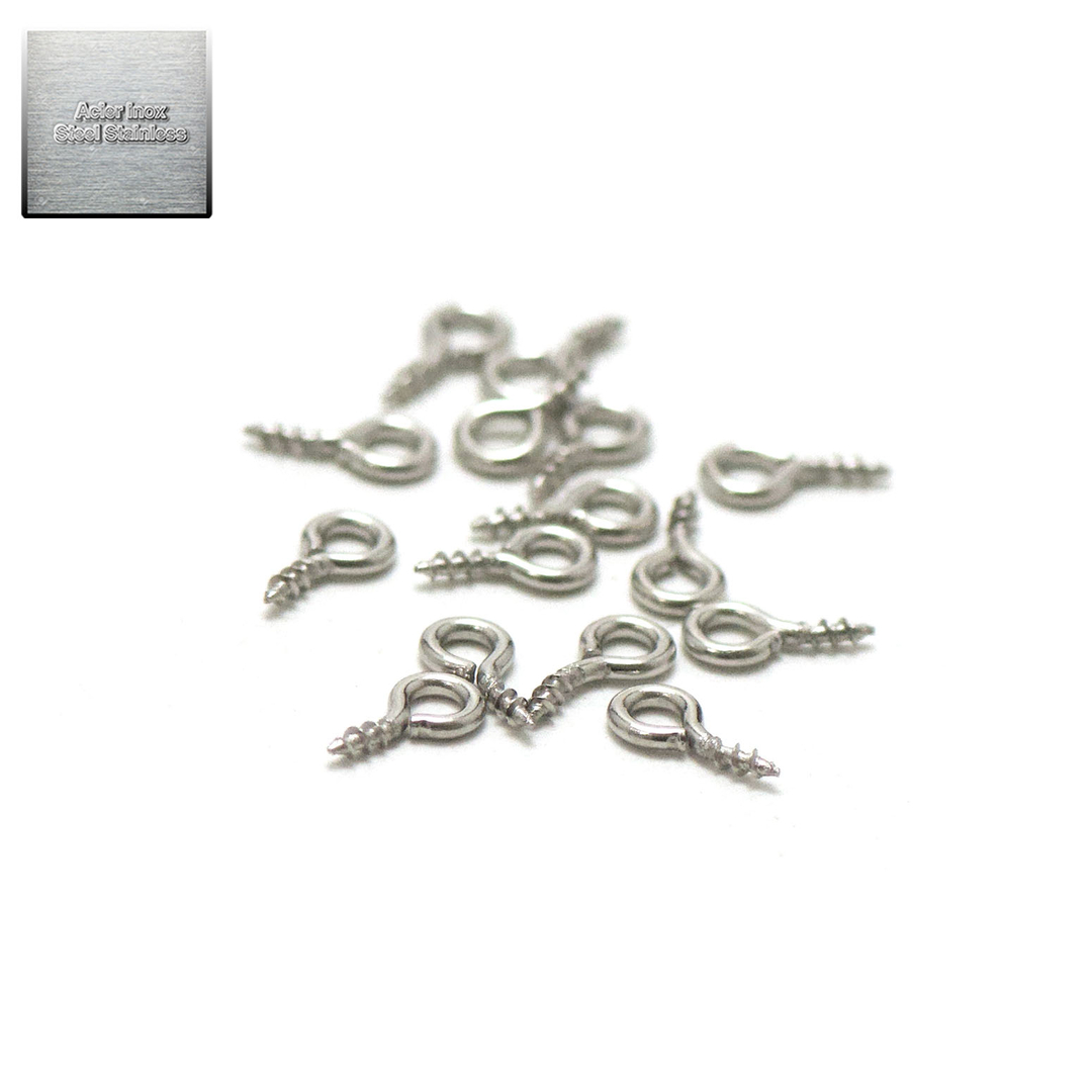 Acier inox: 20 pitons à vis simple 8x4 mm, steel stainless - Acier inox ...