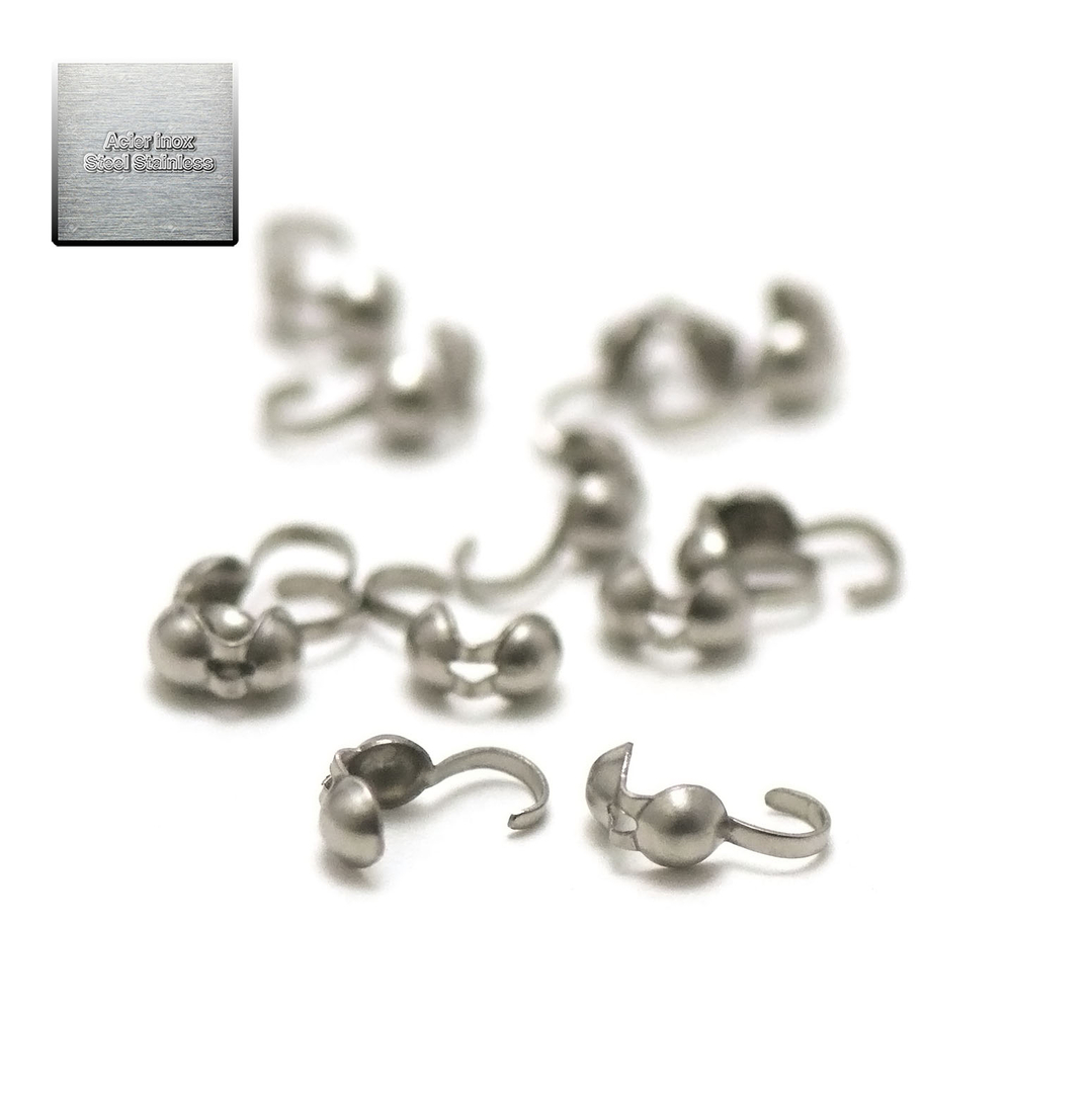 Acier inox: 50 cache noeud 3,5 mm, steel stainless - Acier inox/Apprêt ...