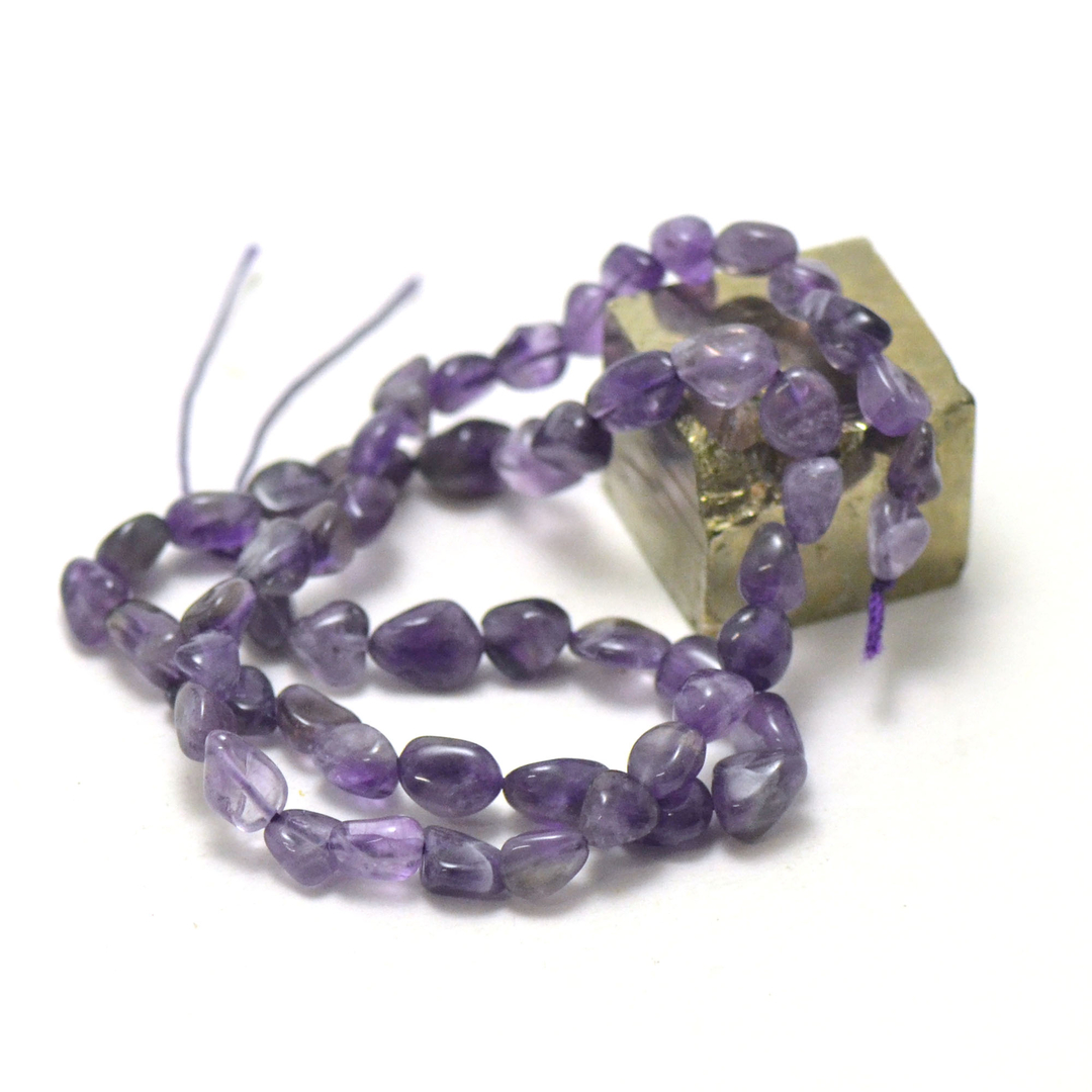 fil de 39 cm d'améthyste "pierre roulée", pierre naturelle - Perle ...