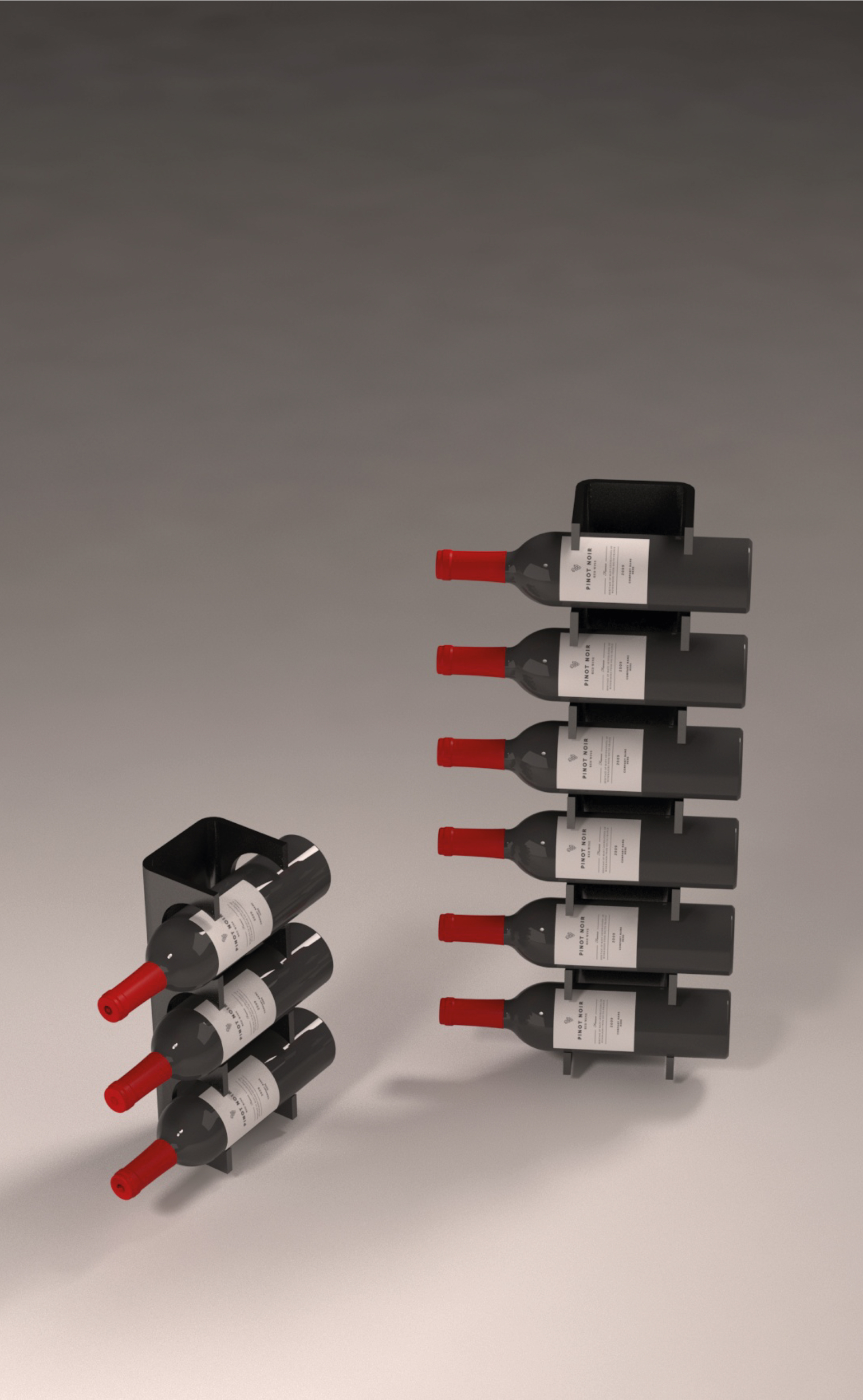 SUPPORT 3 BOUTEILLES DE TABLE OU MURAL - TRAITEUR / HOTELLERIE / RESTAURATION/Présentoir ...