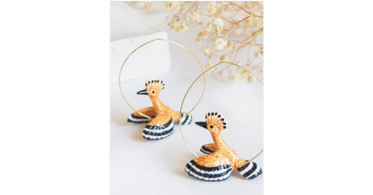 Boucles d'oreilles créoles Huppe Fasciée - ÉPICÉE NACH - Boucles ...