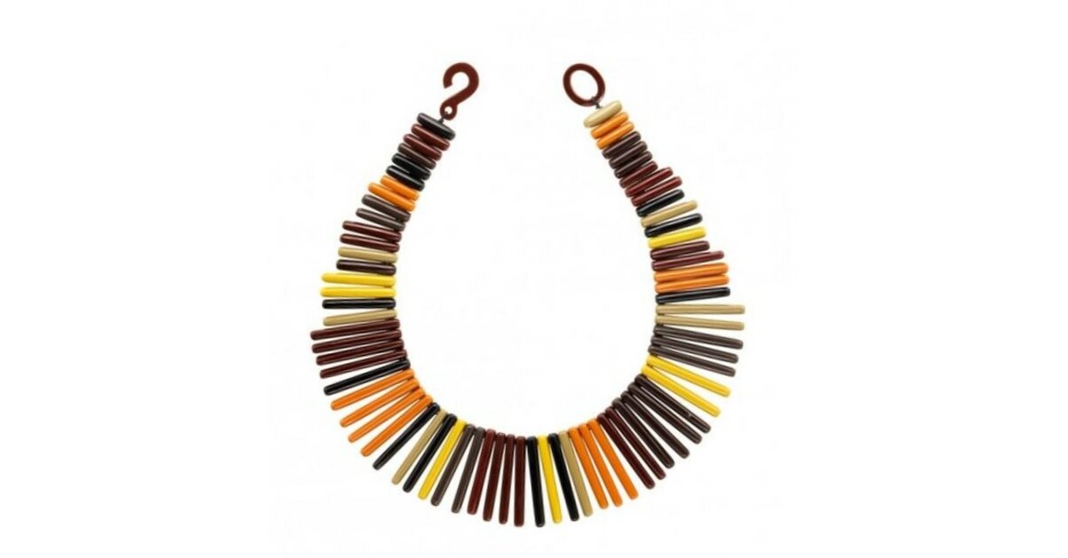 Collier batonnets jaune, orange et marron - Marion Godart - Collier ...