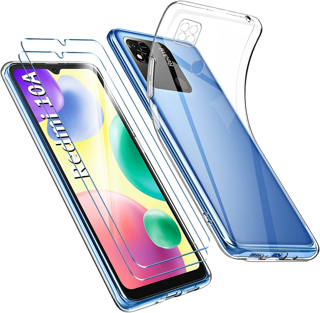 Coque Pour Xiaomi Redmi 10A Silicone Transparente + 2 Verres Trempes ...
