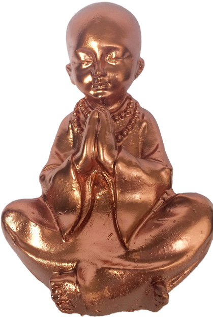 Enfant Moine Cuivré Gold Rose - Bouddha/Statues - Magie d'Asie