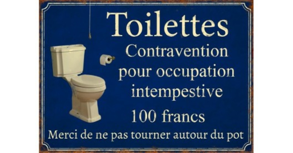 Plaque Toilettes contravention - PLAQUES METAL/Bar & Humour - inexmob
