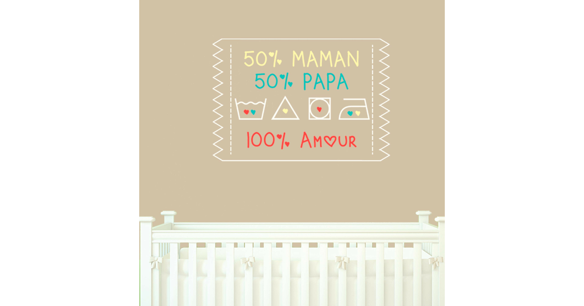 Sticker enfant amour papa et maman - OBJETS DECORATION/Stickers - inexmob