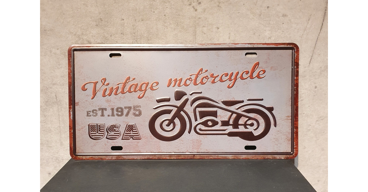 Plaque vintage motorcycle - PLAQUES METAL/Vespa, Solex & 2 roues - inexmob