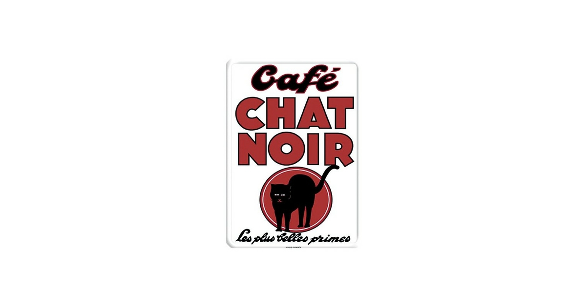 Plaque rétro café du chat noir - PLAQUES METAL/Plaques publicitaires ...