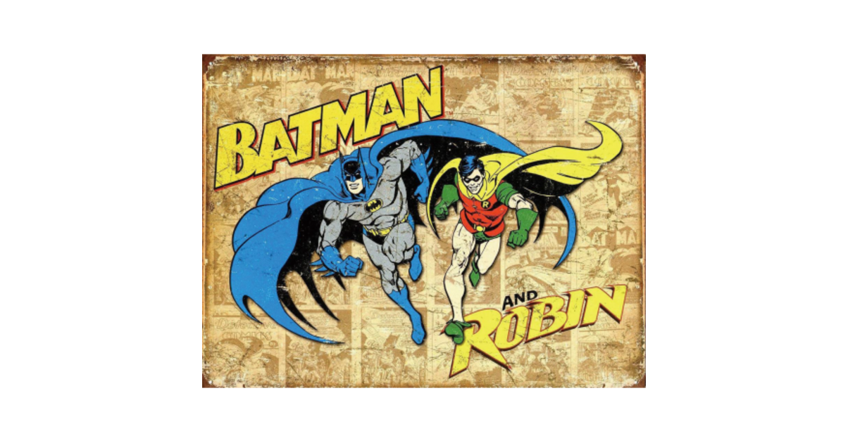 Plaque vintage Batman and Robin - PLAQUES METAL/super héros - inexmob