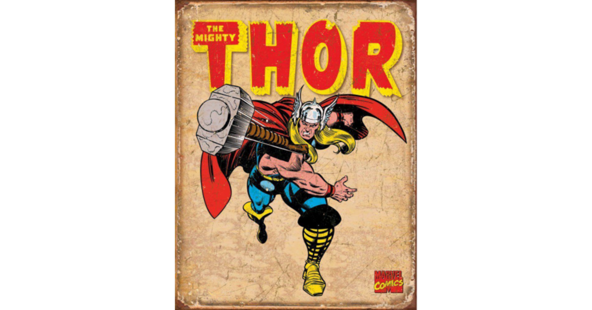 Plaque déco vintage THOR - PLAQUES METAL/super héros - inexmob