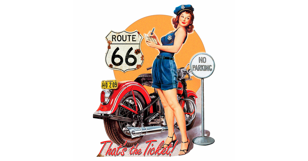 Plaque géante pin up police - PIN'UP & ROUTE 66 - inexmob